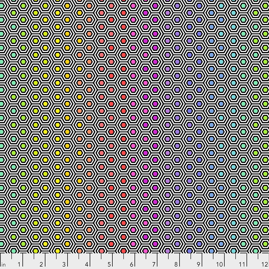 True Colors- Hexy Rainbow Ink: Sold by the 1/2 yard – Jdawn's Fabrics ...